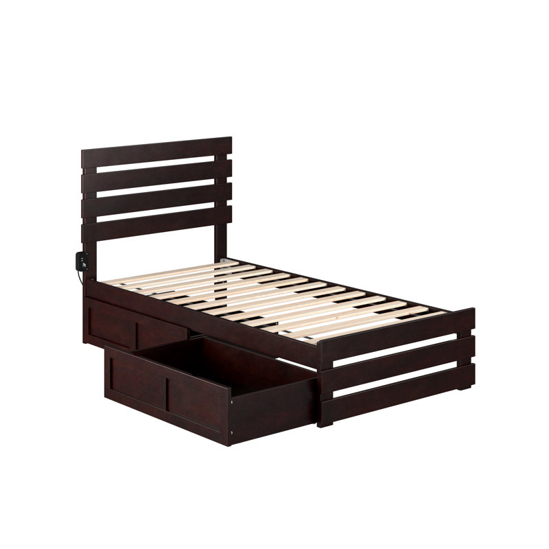 Lark Manor Aaliyah-Skye Solid Wood Slat Storage Bed | Wayfair